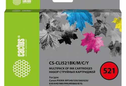 Картридж струйный Cactus CS-CLI521BK/M/C/Y черный