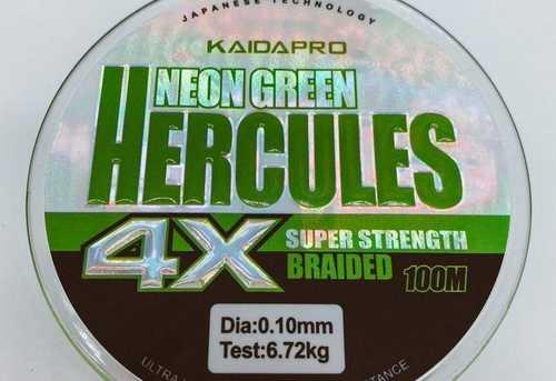 Плетенка kaida PRO hercules Neon Green 4x 100м