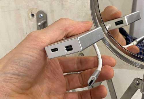 Разветвитель USB-C miniDisplayport+usb-a+USB-C