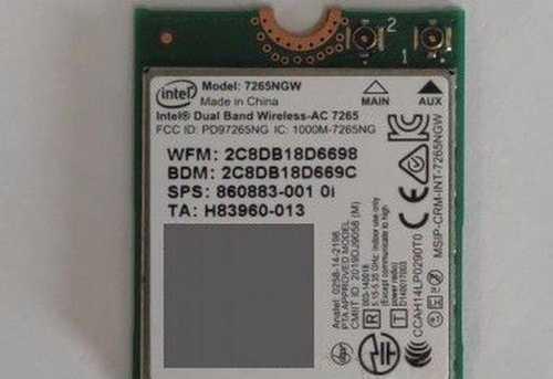 Новый wifi адаптер intel 7265NGW разьем m.2