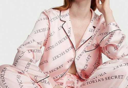 Пижама сатин с логотипами Victoria's Secret