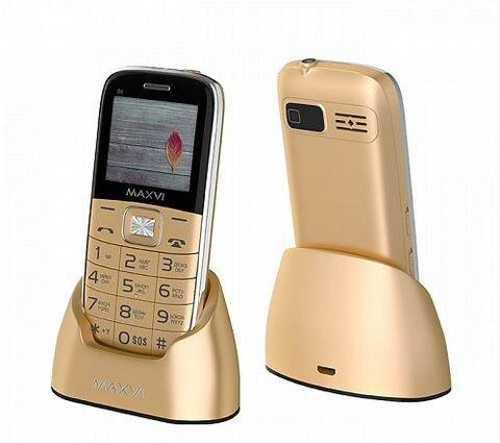 Сотовый телефон Maxvi B6 Gold новый, магазин