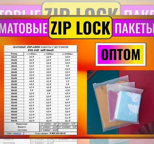 Пакеты ZIP lock для упаковки