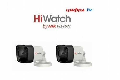 2 камеры видеонаблюдения HiWatch DS-T800 (6 mm)