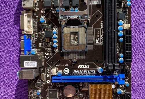 1155 microATX MSI H61M-P31/W8 плата материнская