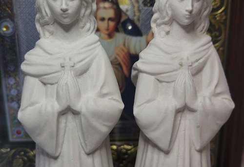 Ангел девушка с крестом из гипса статуэтки