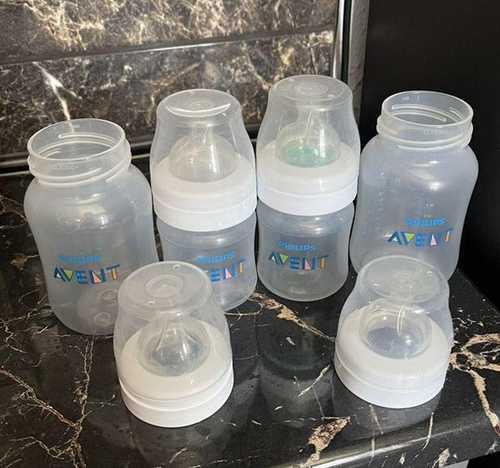 Philips avent бутылочки 4 шт и антиколиковая соска