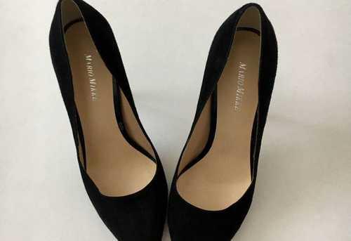 Туфли замшевые чёрные на шпильке 36 размер