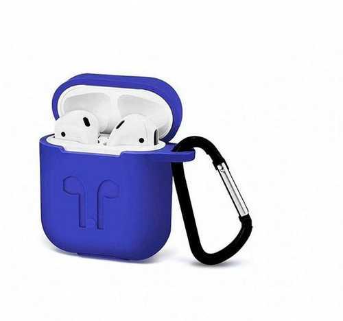 Чехол для AirPods Silicon Case 1/2 (Синий)