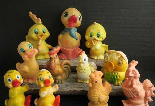 Резиновые игрушки птицы СССР