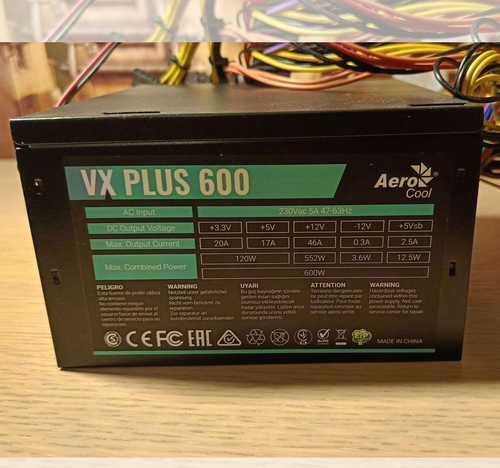 Блок питания aerocool vx plus 600w