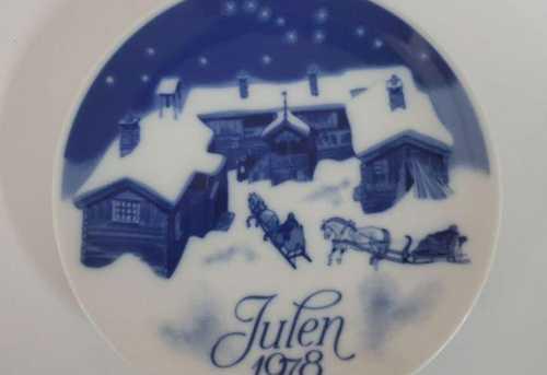Настенная тарелка Норвегия рождество 1978