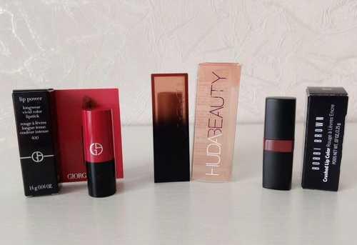 Помада Giorgio Armani, Bobby Brown, Huda Beauty