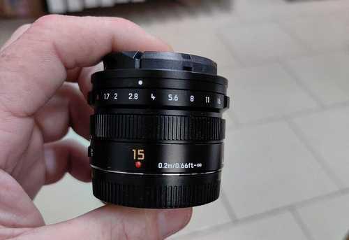 Объектив panasonic Lumix 15mm f 1,7