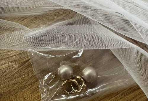 Свадебные сережки с жемчугом новые