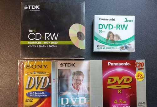 CD, DVD-диски TDK, sony, panasonic