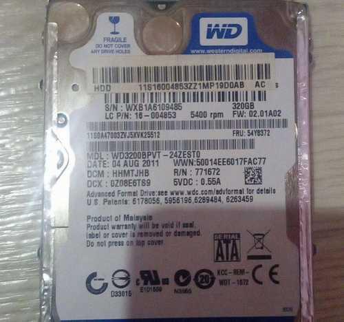 Жёсткий дис Wd 320 gb