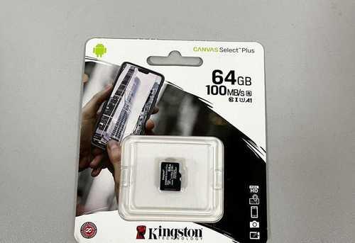 Карта памяти MicroSD Kingston 64gb