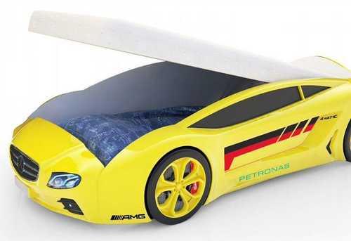 Кровать-машина Roadster Мерседес Желтый с подъемны