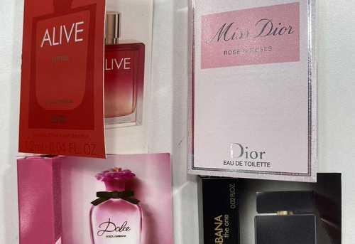 Пробники парфюмерии dior, boss, dolce & gabbana