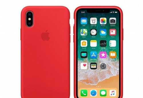 Чехол-Накладка Silicone Case для iPhone X (Red)