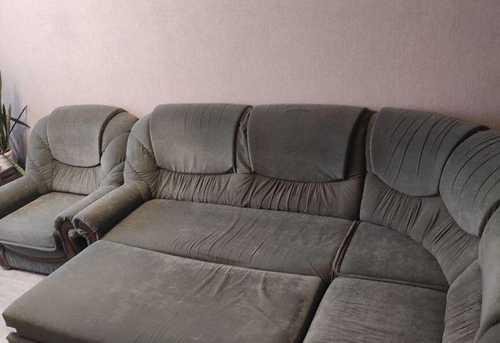Диван+кресло (диван угловой расклад+кресло кровать