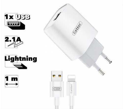 Блок питания Earldom ES-197I 1xUSB 2.1A+Lightning