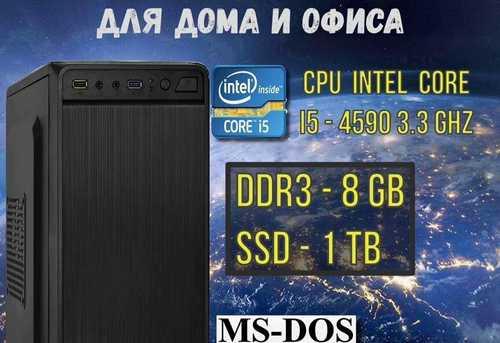 Пк Intel i5-3.3GHz,RAM-8,SSD-1Tb,HDvideo,DOS