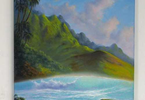 Картина маслом "Гавайский пейзаж", 40х50 см