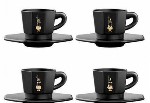 Новый Набор чашек Bialetti moka черный из 4 предме