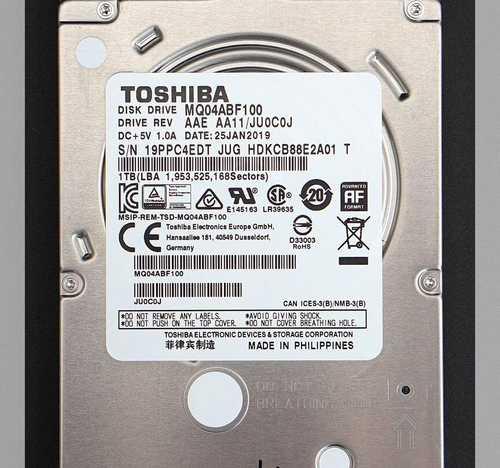 Жесткий диск 1Tb Toshiba 2.5"