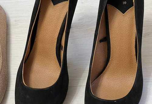 Туфли женские 38 размер черные замшевые
