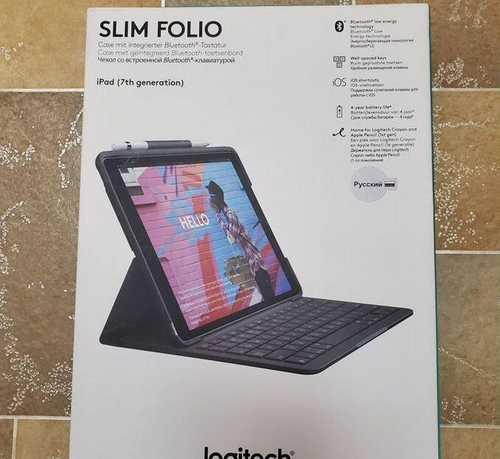 Клавиатура Logitech Slim Folio для iPad 7, 8, 9