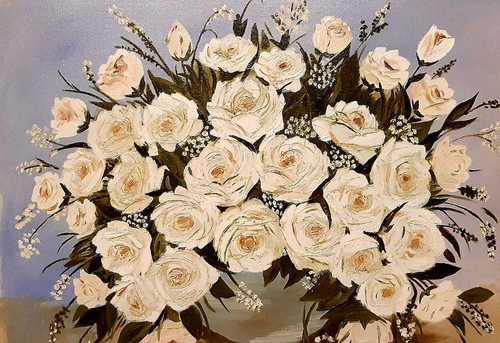 Картина белые цветы