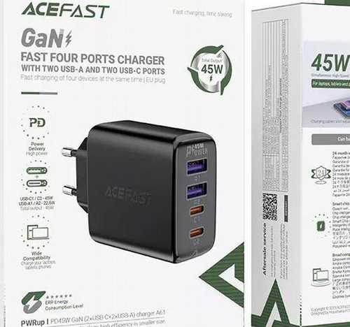 Сетевой адаптер acefast A61 PD45W GaN (2C 2A)