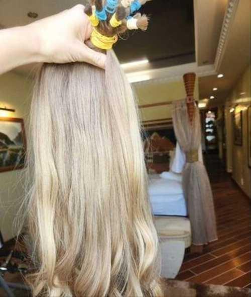Волосы для наращивания 60 см блонд 220 гр