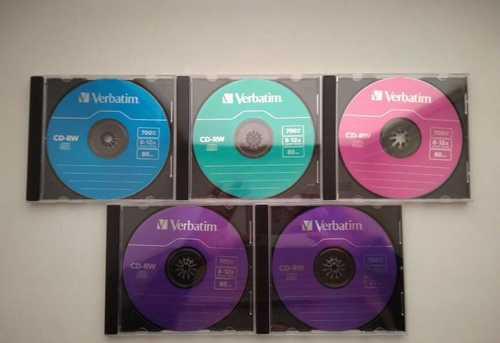 Verbatim CD-RW диски 700мв/8-12х в новых боксах