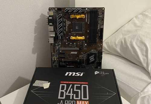 Материнская плата AM4 B450 MSI B450-A PRO MAX