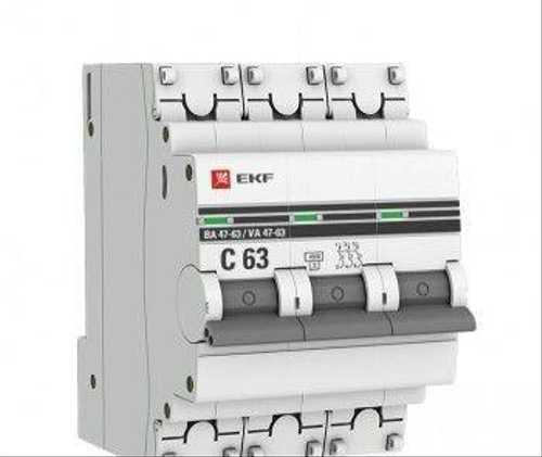 Автоматический выключатель EKF ва 47-63, 3П 50А (С