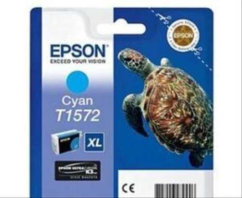 Картридж Epson T1572 Cyan голубой C13T15724010
