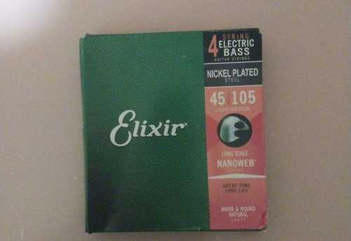 Струны Elixir 45-105 для бас гитары