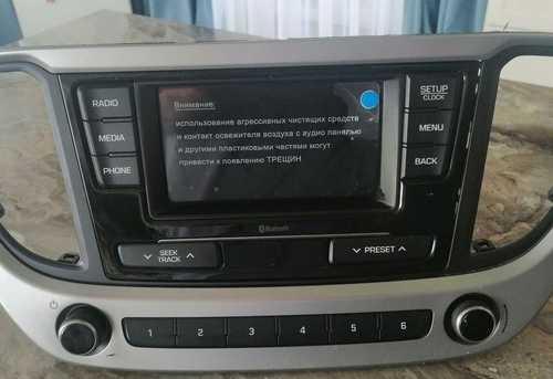 Штатная магнитола на hyundai solaris 1 с bluetooth