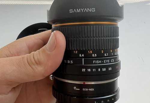 Объектив Samyang fisheye 8mm sony e /canon