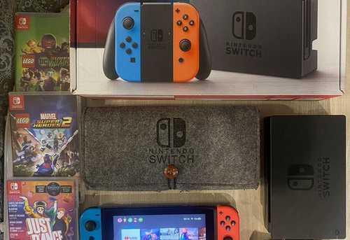 Nintendo Switch 128 гб + 67 игр лицензионных