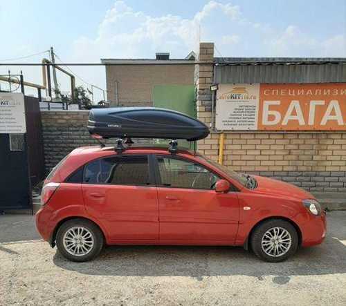 Автобокс Saturn 460 DUO черный матовый на KIA Rio