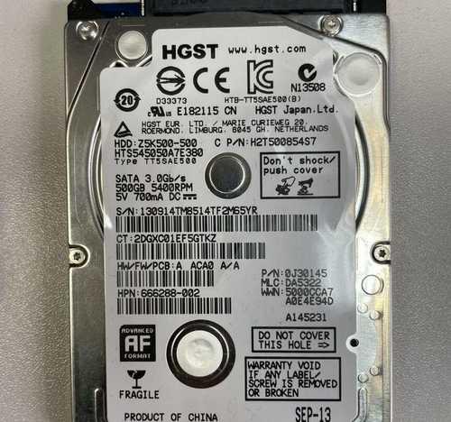 Жесткий диск 500 GB hgst HTS545050A7E380