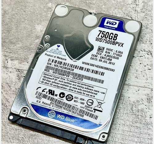 2.5" накопитель HDD 750Gb WD7500bpvx