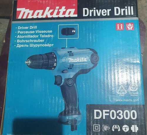 Дрель-шуруповерт сетевая Makita DF0300, 320 Вт