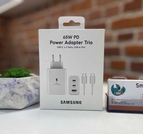 Аадаптер samsung 64 W PD USB-C x 2 Ports, USB-A Po