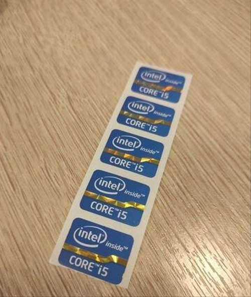 Наклейка процессор intel core i5, 5шт